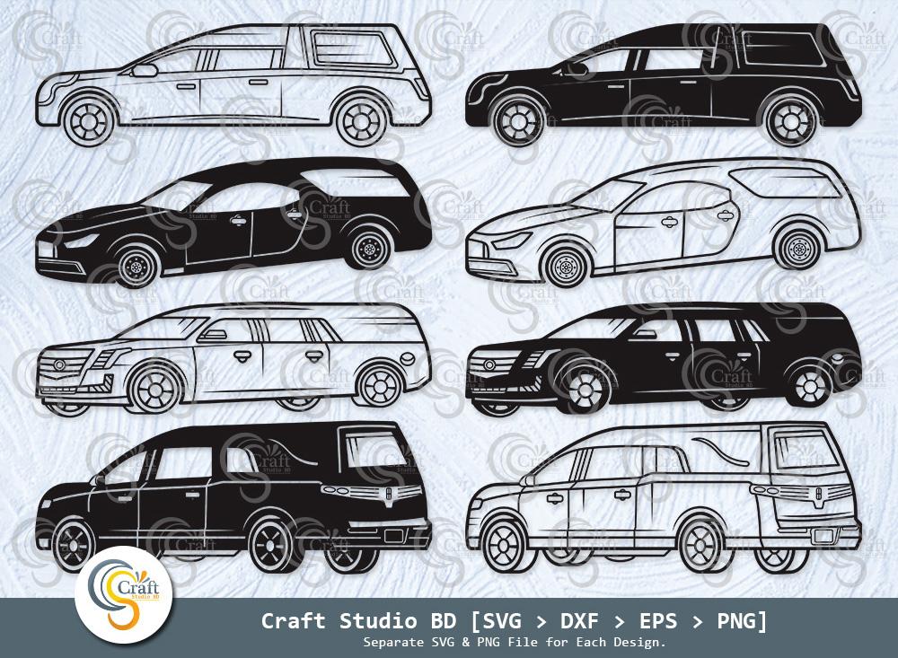 Hearses Silhouette, Haunted Hearse Car Svg, Hearses Svg, Vehicles ...