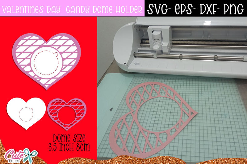 Heart Candy Dome SVG Cut File | Valentines day SVG Paper Cut - So Fontsy