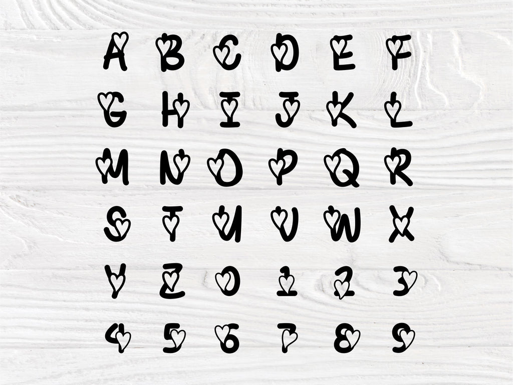 Heart Font SVG | Valentines Alphabet Svg | Font Cut Files | Love Svg ...