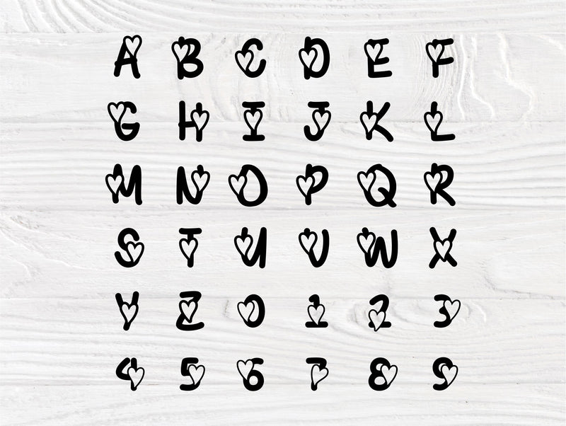 Heart Font SVG | Valentines Alphabet Svg | Font Cut Files | Love Svg ...