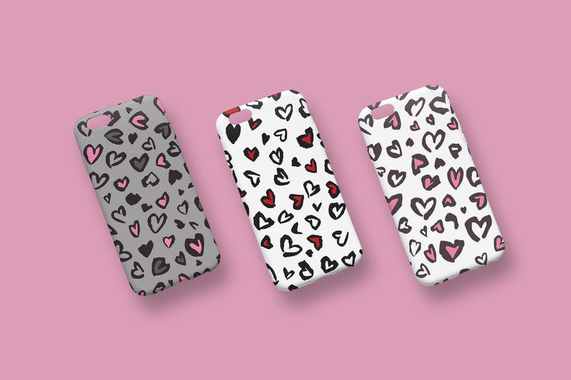 Heart leopard digital paper. Valentines leopard print. - So Fontsy