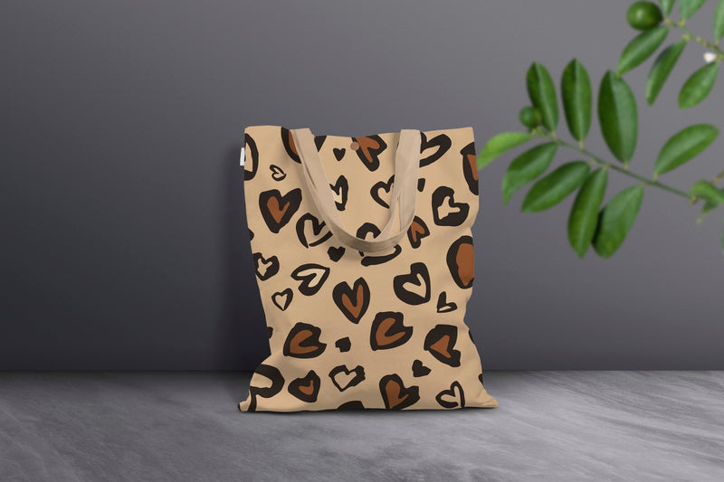 Heart leopard digital paper. Valentines leopard print. - So Fontsy