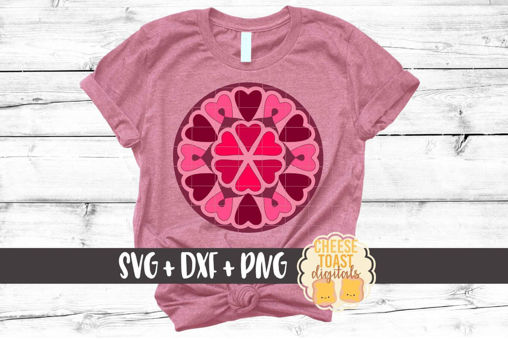 Heart Mandala - Valentine's Day SVG PNG DXF Cutting Files - So Fontsy