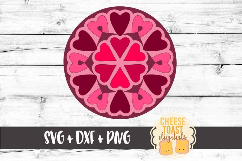 Heart Mandala - Valentine's Day SVG PNG DXF Cutting Files - So Fontsy