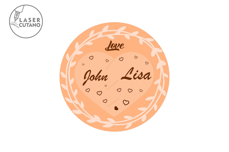 Heart Multilayer Wall Art Laser Cut File Love Gift Sign Name Wedding ...