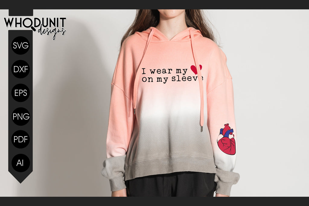 Heart on Sleeve SVG | Anatomical Heart cut file | Human heart - So Fontsy