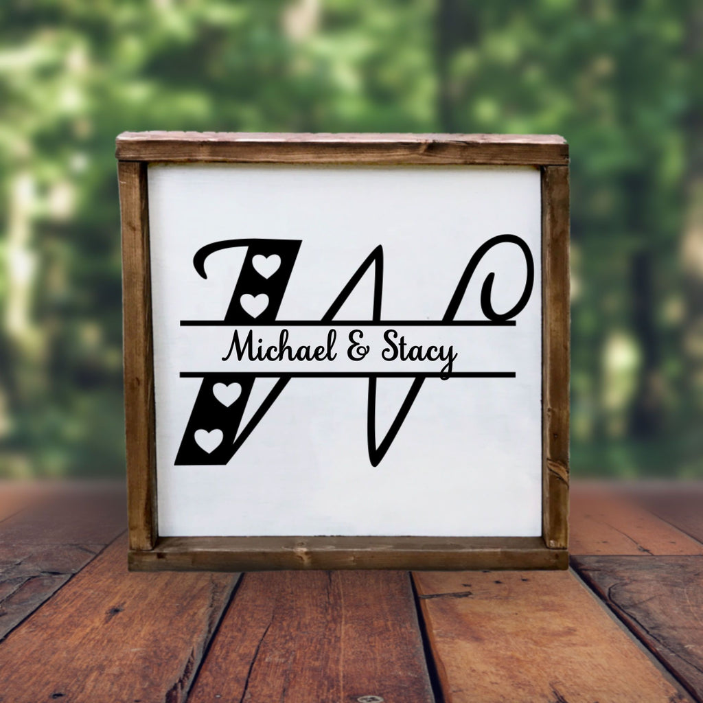 Heart Pattern Split Monogram SVG Bundle - Split Letters A-Z - So Fontsy
