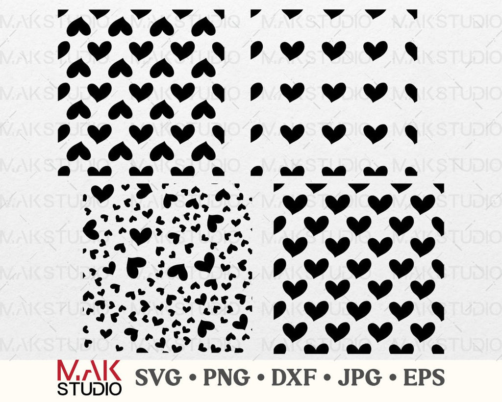 Heart seamless pattern svg, Heart pattern svg, Heart pattern png, Heart ...