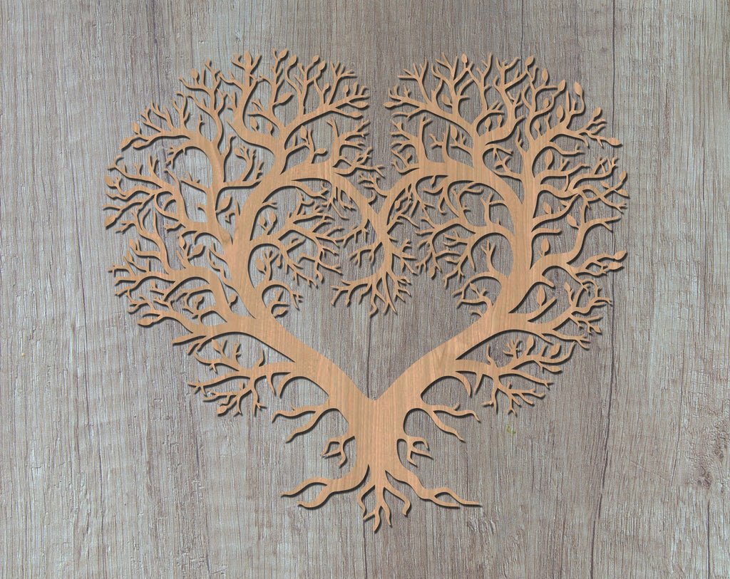 Heart Shaped Tree Laser SVG Cut File, Tree Glowforge File, Tree Of Life ...