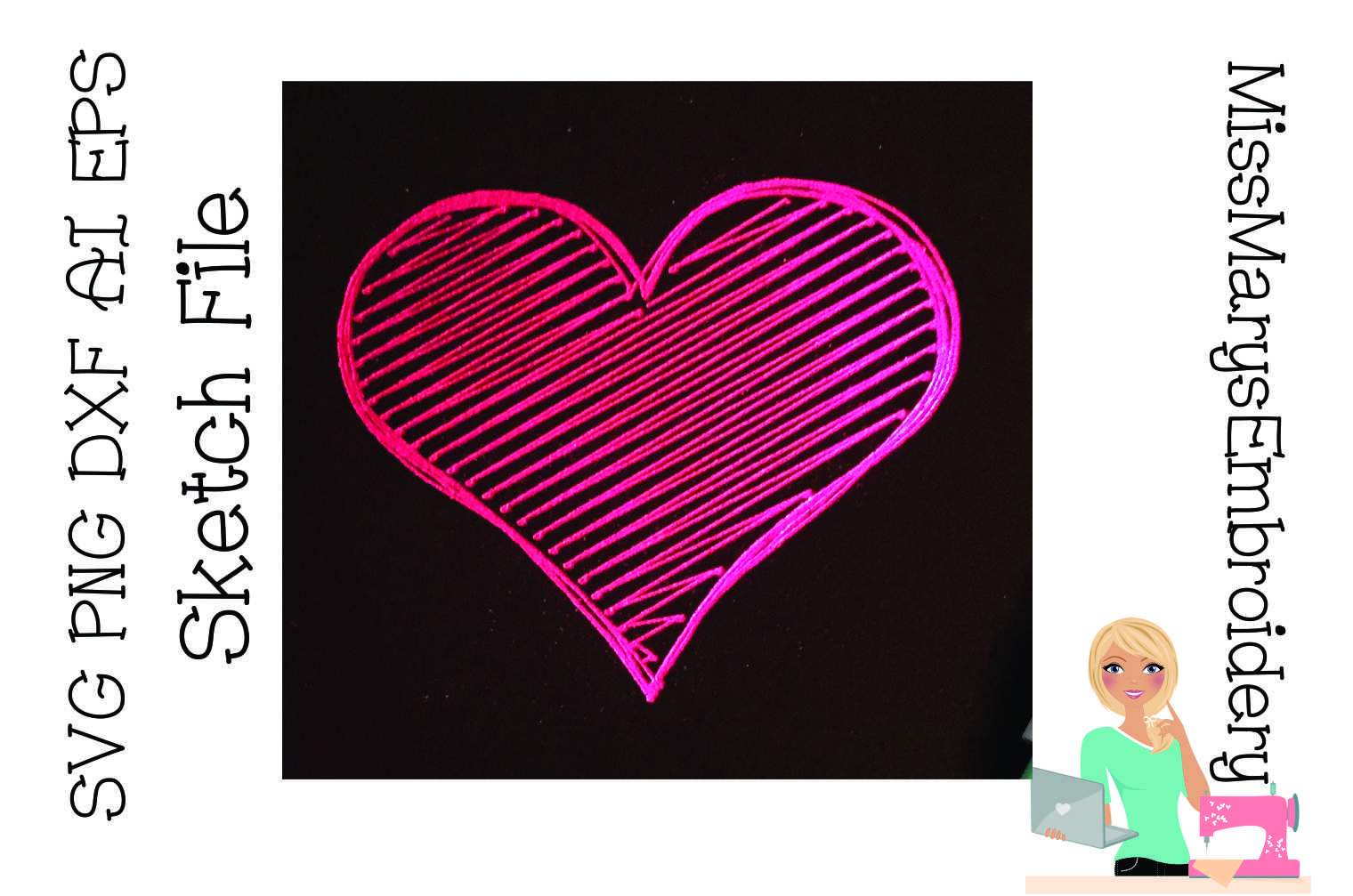 Heart Sketch File - So Fontsy