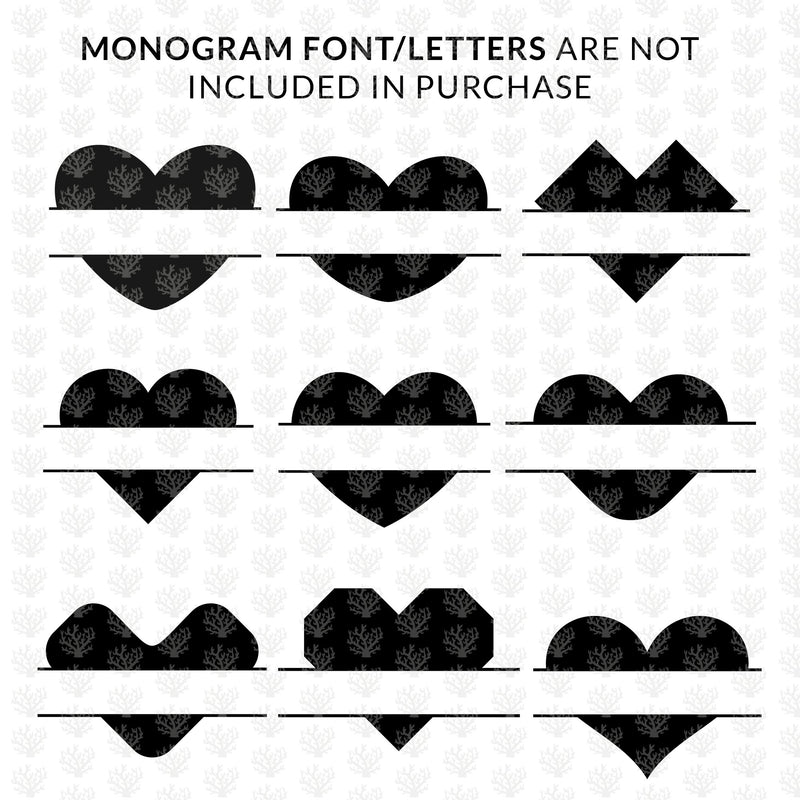 Heart Split Monogram Bundle - So Fontsy