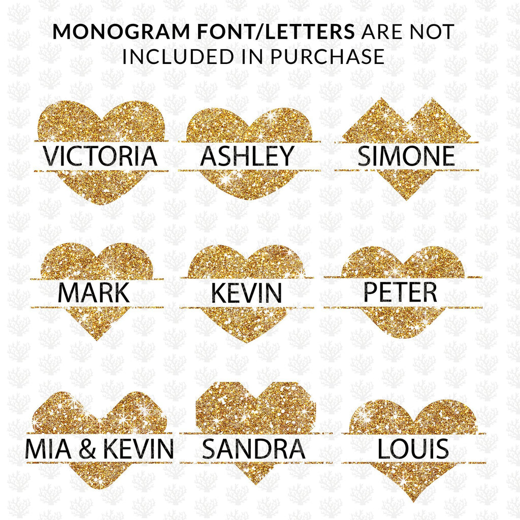 Heart Split Monogram Bundle - So Fontsy