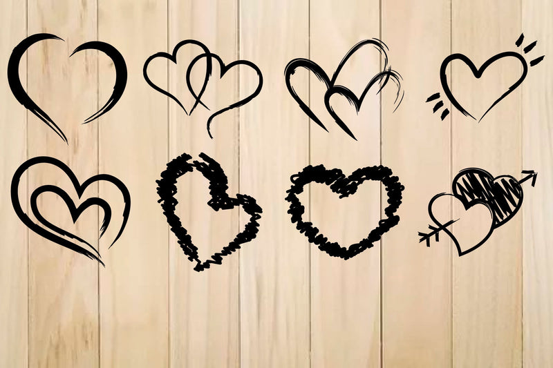 Distressed Doodle Hand Drawn Hearts - So Fontsy