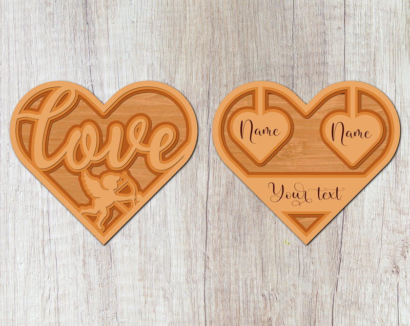 Hearts Laser SVG Bundle, 3D Heart SVG Cut Files, Heart DXF, Love Heart ...