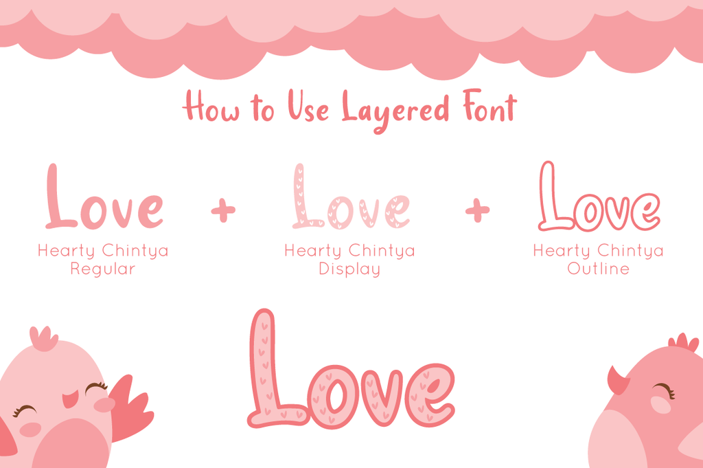 Hearty Chintya - Layered Crafty Font - So Fontsy