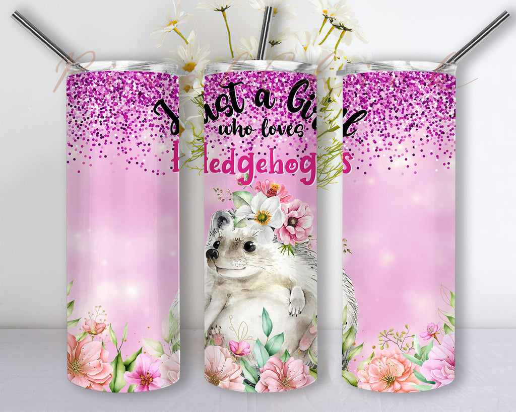 Hedgehog Coffee 20oz Skinny Tumbler Png, Just A Girl Who Loves ...