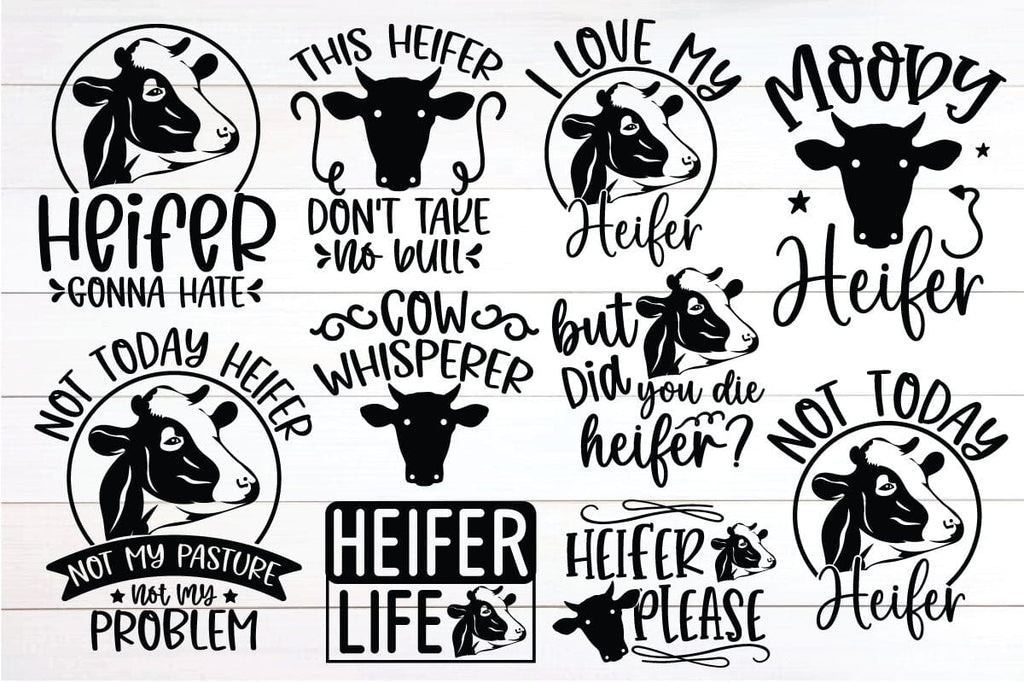 Heifer SVG Bundle, Cow svg, Heifer Svg, Bandana Heifer Svg, Not Today ...