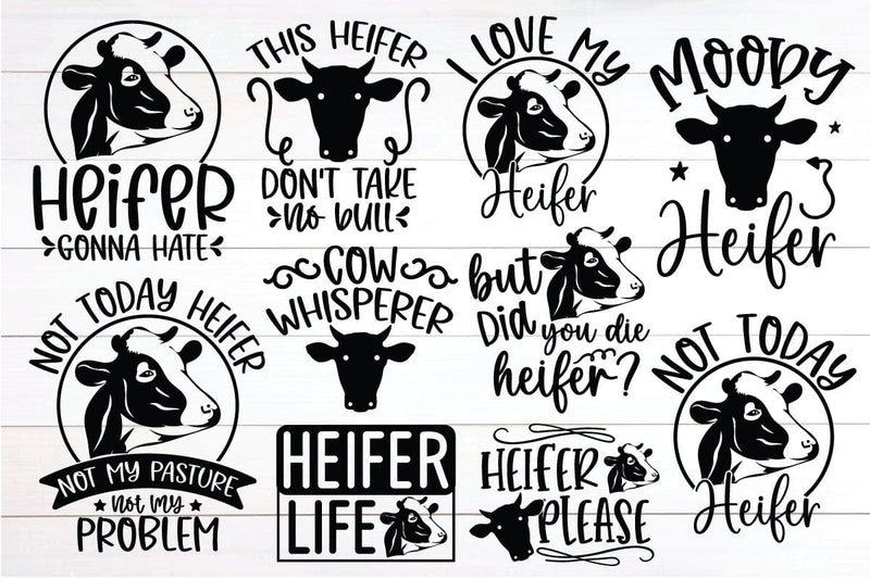 Heifer SVG Bundle, Cow svg, Heifer Svg, Bandana Heifer Svg, Not Today ...
