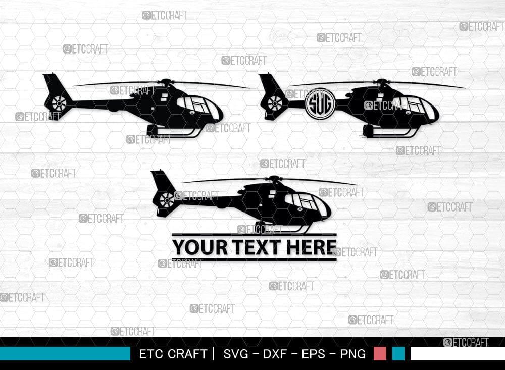 Helicopter Monogram, Helicopter Silhouette, Helicopter SVG, Airplane ...