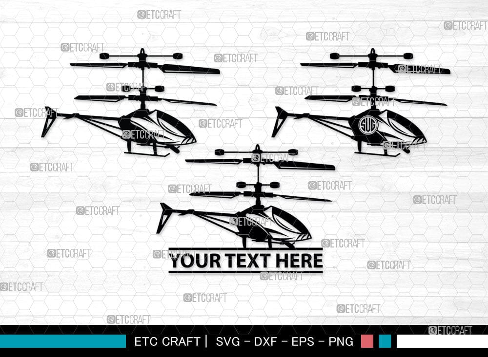Helicopter Monogram, Helicopter Silhouette, Helicopter SVG, Airplane ...