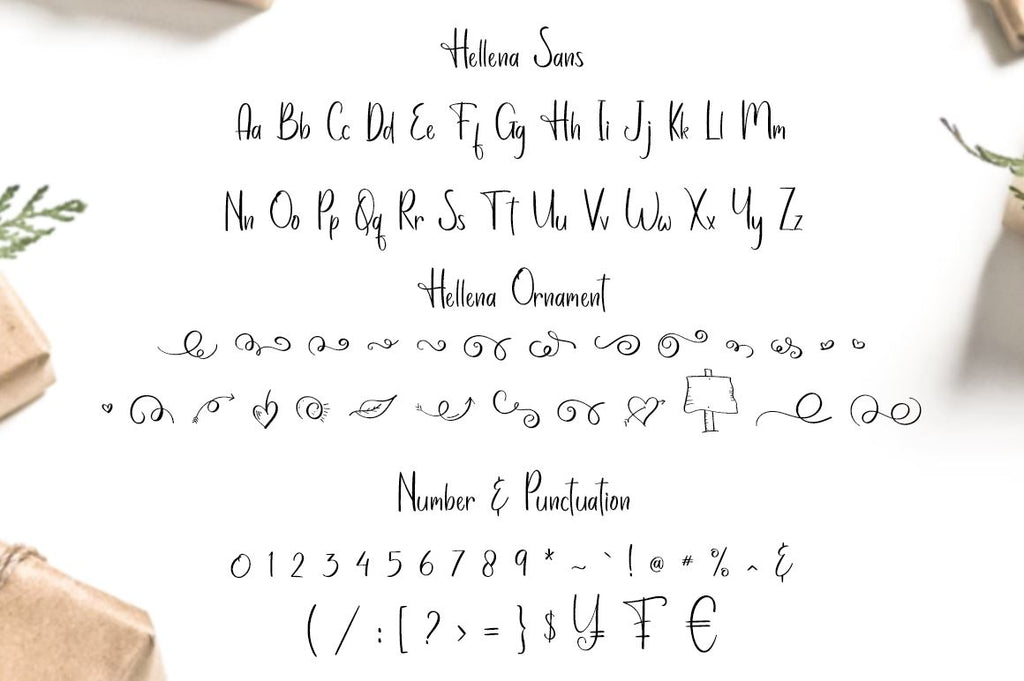 Hellena Font Duo with additional Ornament - So Fontsy