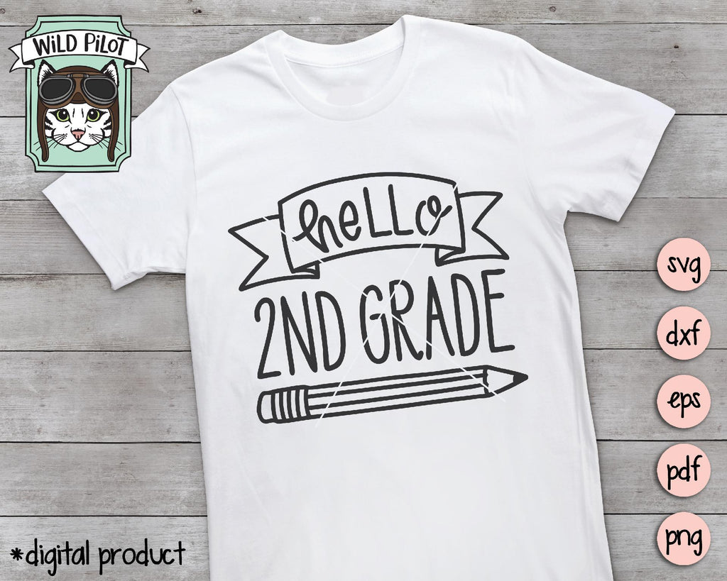 Hello 2nd Grade SVG Cut File - So Fontsy