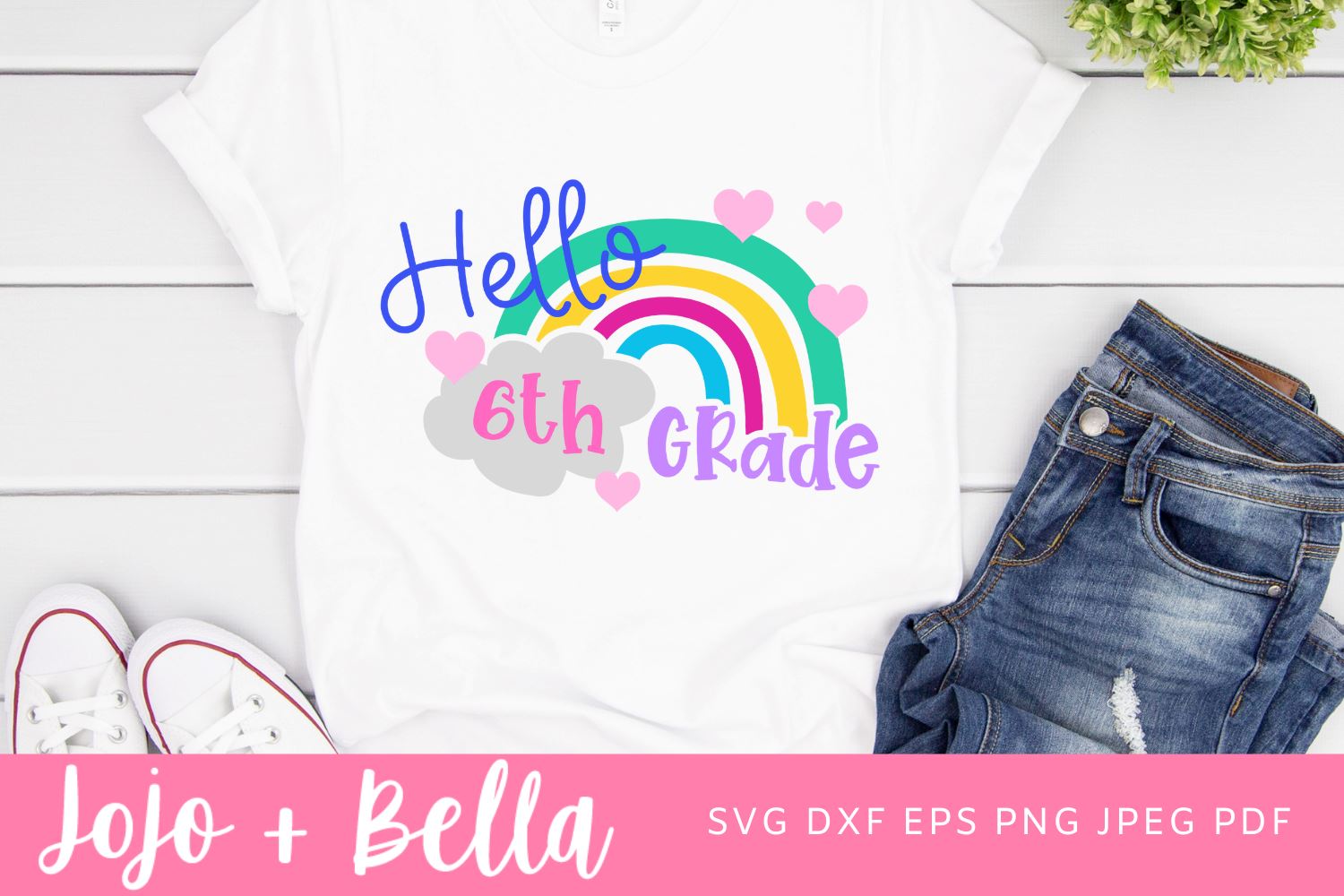 Hello 6th Grade Svg, Back to School Svg, Svg, School Svg, Rainbow Svg ...