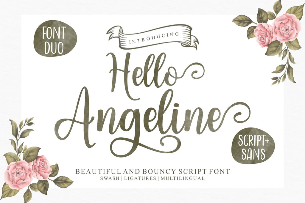 Hello Angeline Font Duo - So Fontsy