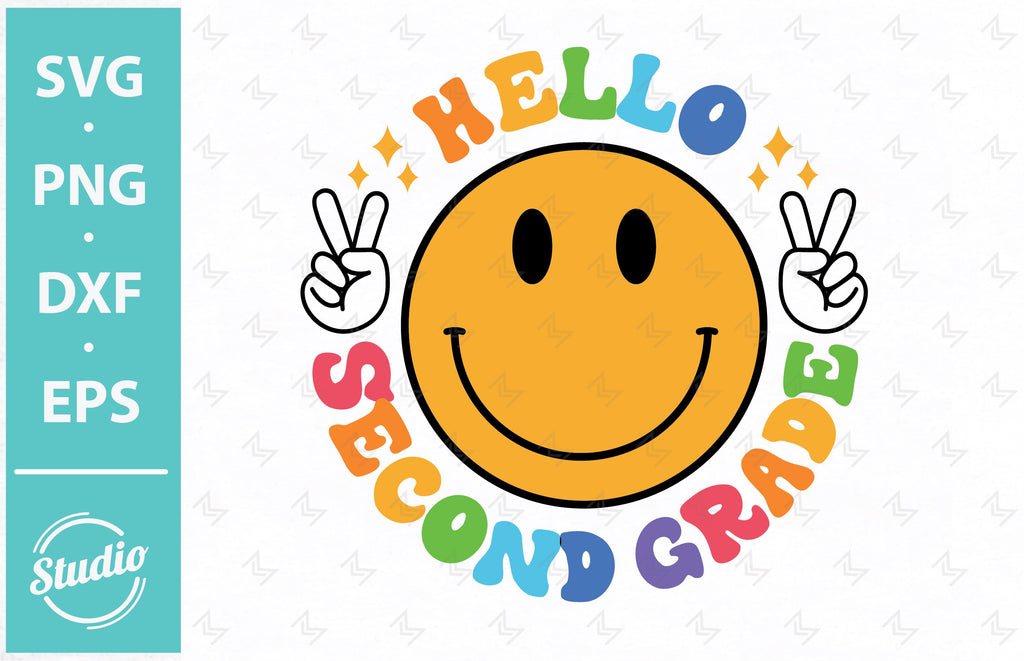 Hello Back To School SVG, Hello Second Grade SVG, Smiley Back To School ...