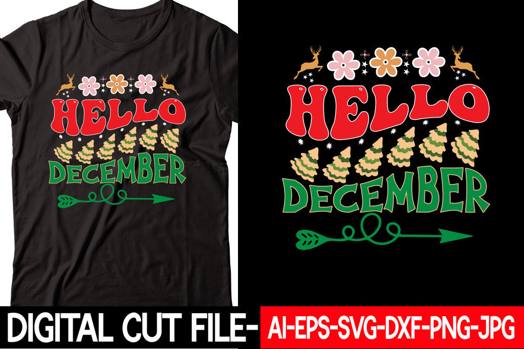Hello December SVG cut file - So Fontsy