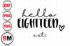 Hello Eighteen Birthday SVG, PNG, DXF Files - So Fontsy