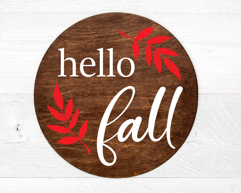 Hello Fall Door Sign SVG | Hello Fall Door Hanger svg | Hello Fall svg ...