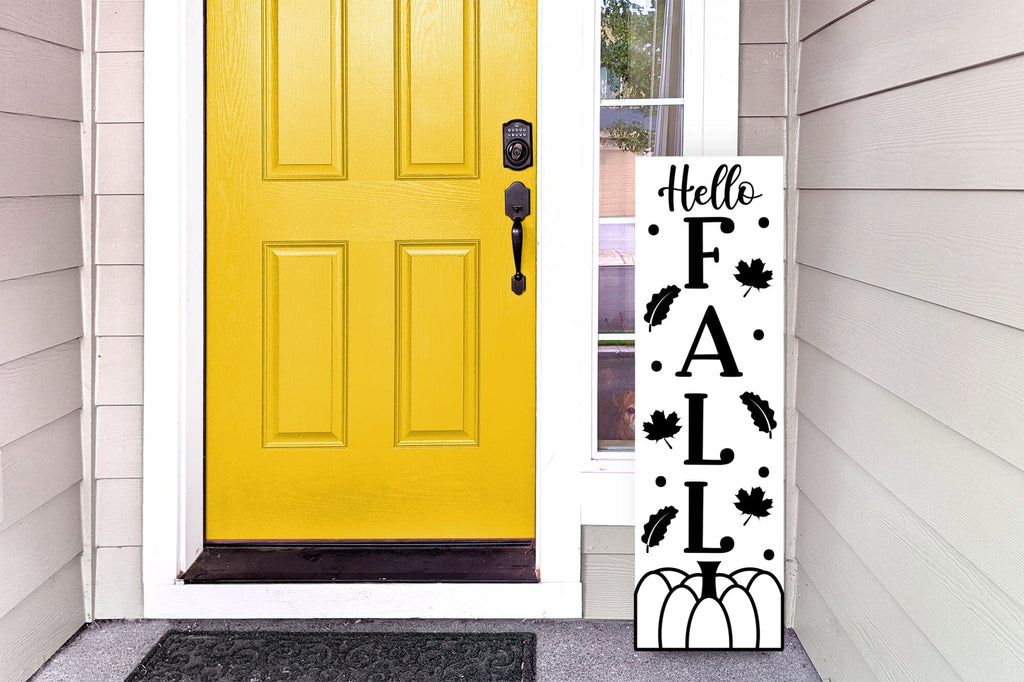 Hello Fall - Fall Vertical Sign SVG - So Fontsy