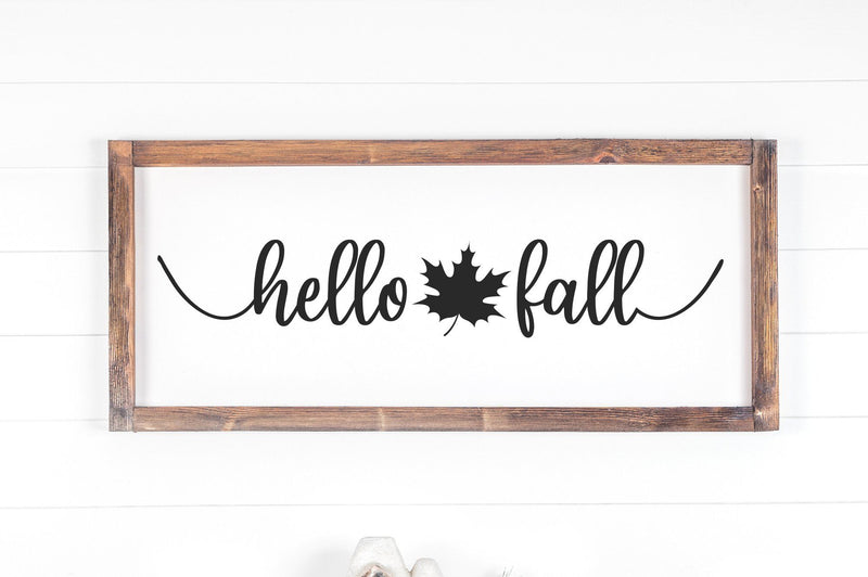 Hello Fall, Farmhouse Sign SVG - So Fontsy