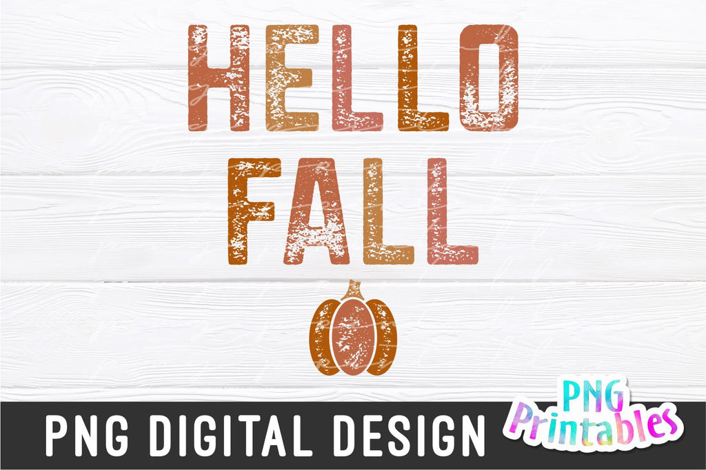 Hello Fall png - Fall png - Print File - Fall Sublimation Design - Dis ...