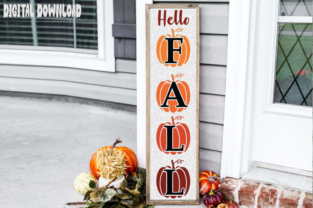 Hello Fall porce sing svg, Pumpkin season svg, Home Decor svg,Fall ...