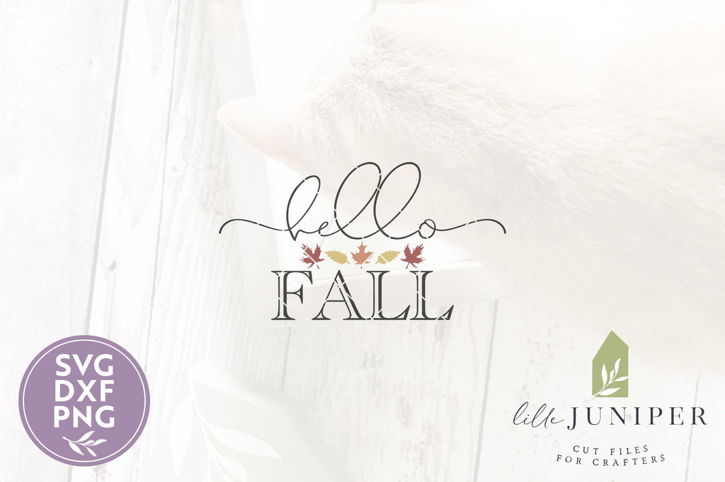 Hello Fall Round Sign SVG, Farmhouse Fall SVG - So Fontsy