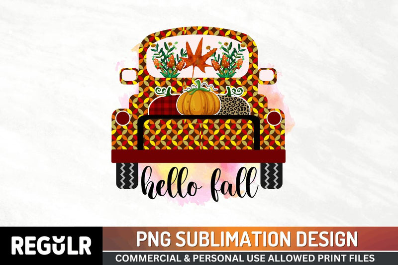 Hello fall Sublimation PNG, Fall Sublimation Design - So Fontsy