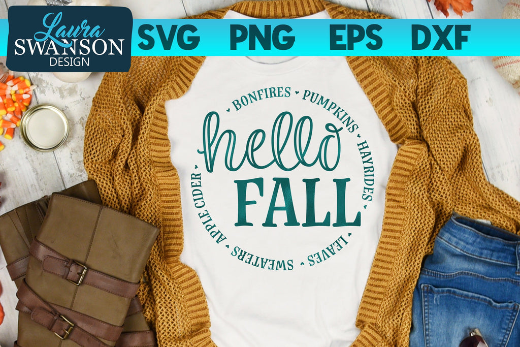 Hello Fall SVG Cut File - So Fontsy