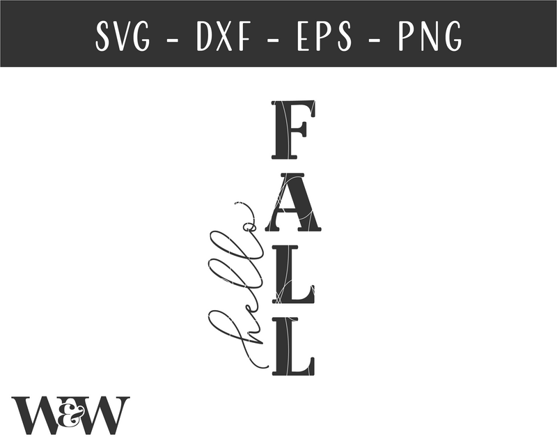 Hello Fall SVG | Fall Vertical Sign SVG - So Fontsy