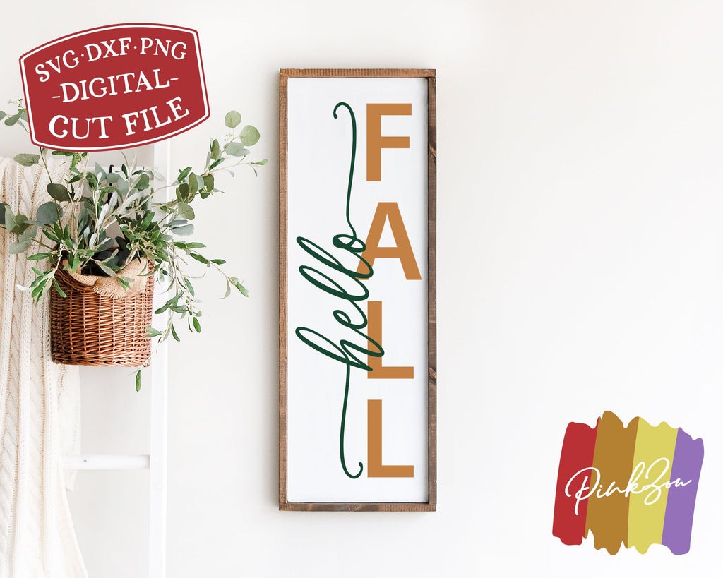 Hello Fall SVG Files, Front Porch Svg, Fall Porch Svg, Vertical Sign ...