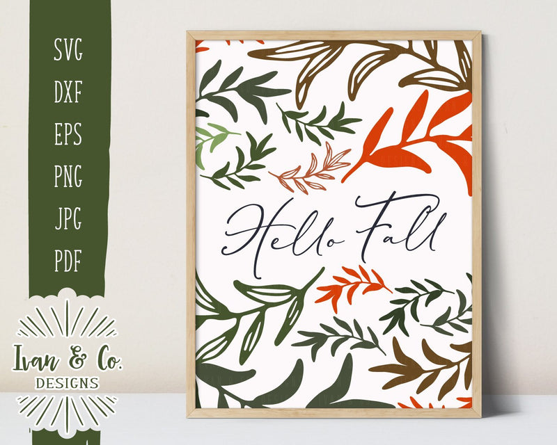 Hello Fall SVG Files | Leaf Pattern | Autumn | Thanksgiving SVG ...