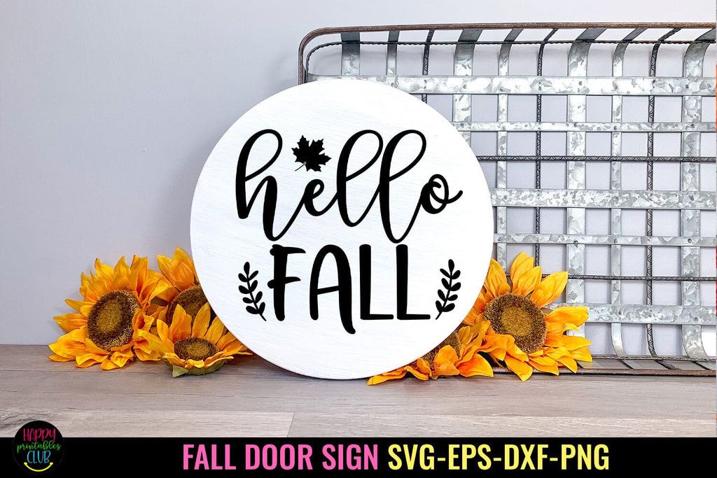 Hello Fall SVG I Fall Door Sign SVG I Fall Sign SVG PNG - So Fontsy