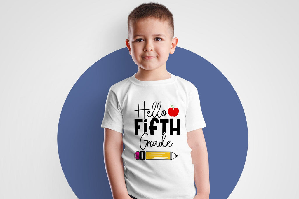 Hello Fifth Grade SVG - Back to School SVG - So Fontsy
