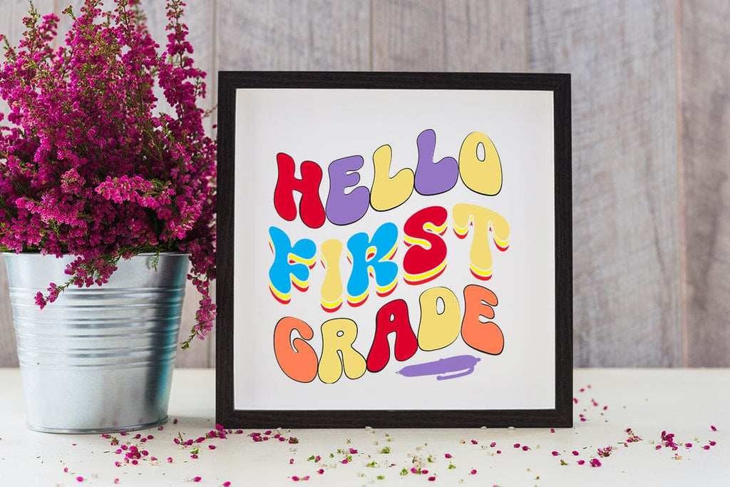 Hello First Grade Retro SVG - So Fontsy