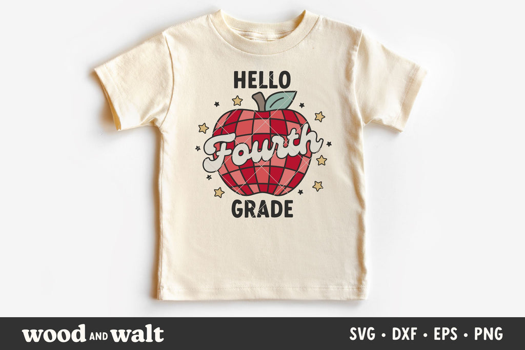 Hello Fourth Grade Apple SVG | Back To School SVG - So Fontsy