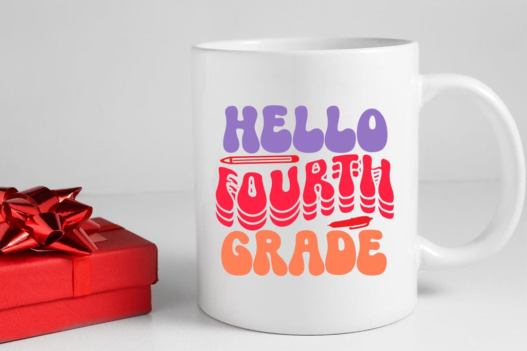 Hello Fourth Grade Retro SVG - So Fontsy