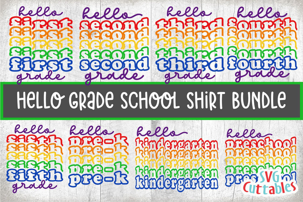Hello Grade Bundle svg - Back To School Bundle svg - dxf - eps - png ...