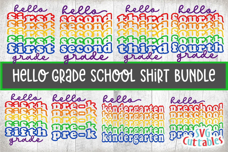 Hello Grade Bundle svg - Back To School Bundle svg - dxf - eps - png ...
