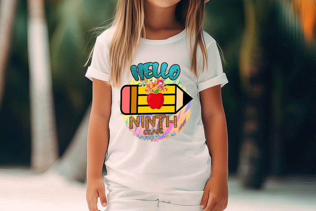 Hello Ninth Grade PNG I First Day School Shirt PNG I School - So Fontsy